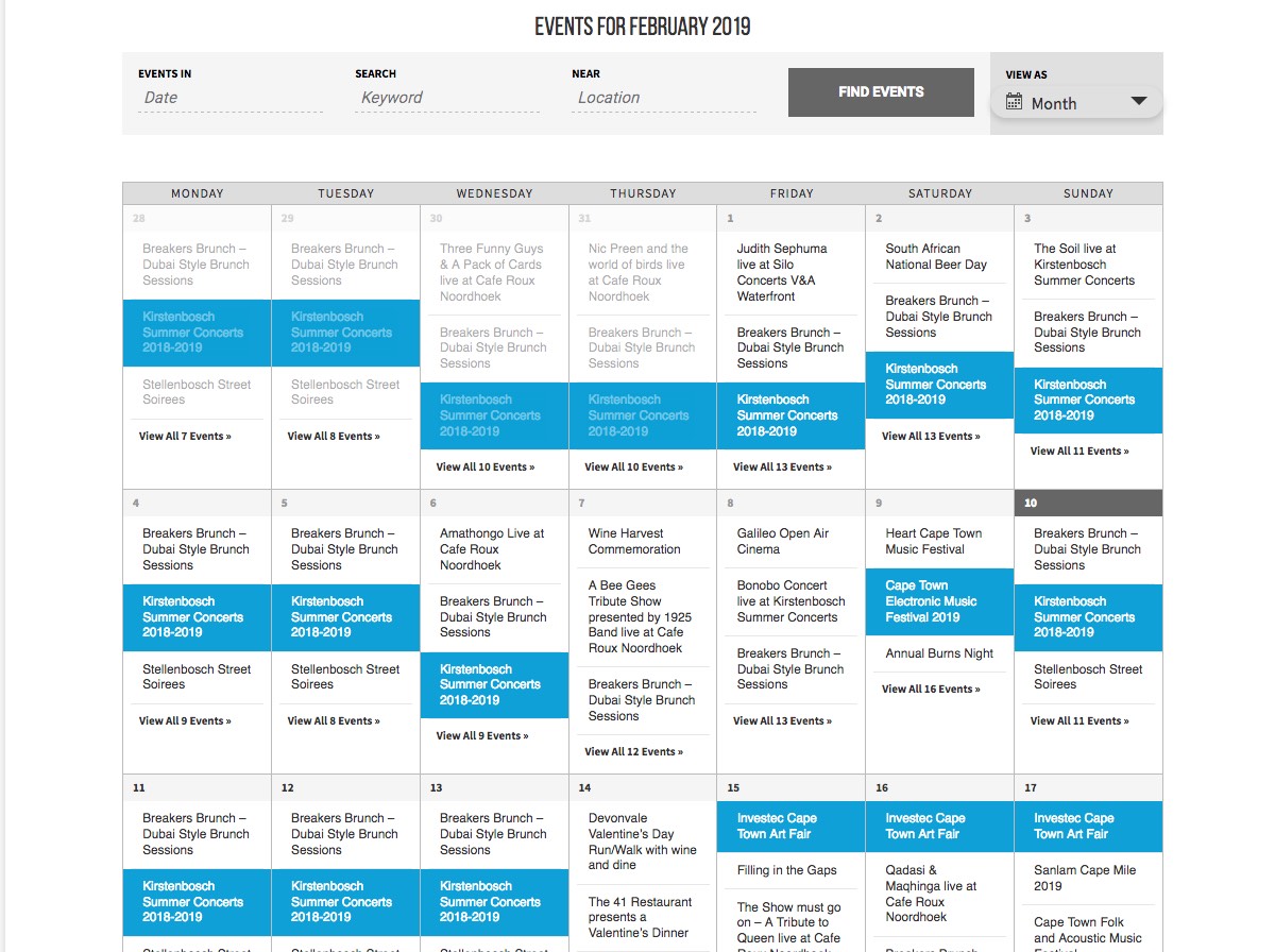 What's on | De Waterkant Cottages & Apartments - Cape Town Recommended